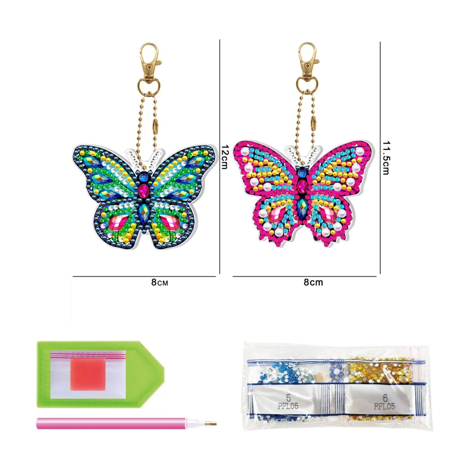 Diamond Painting LED DIY Key Chain Kit _ Butterfly KC006 – PERSKEPIT