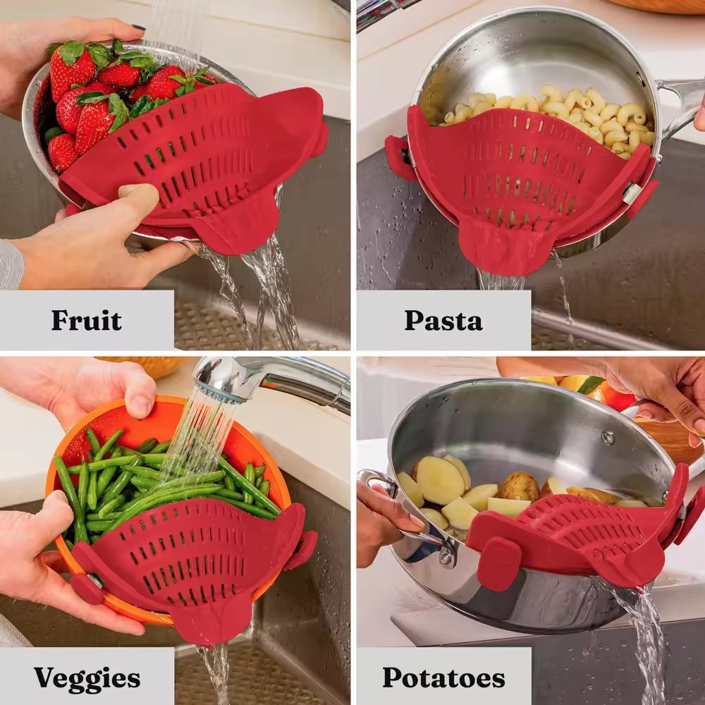 Clip-on Silicone Strainer – Red – PERSKEPIT